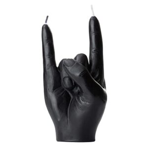 gute rock & roll hand candle, sign of the horns hand gesture candle, gift for music lovers, rockers, bikers, rock lovers! - 15x10cm (black)