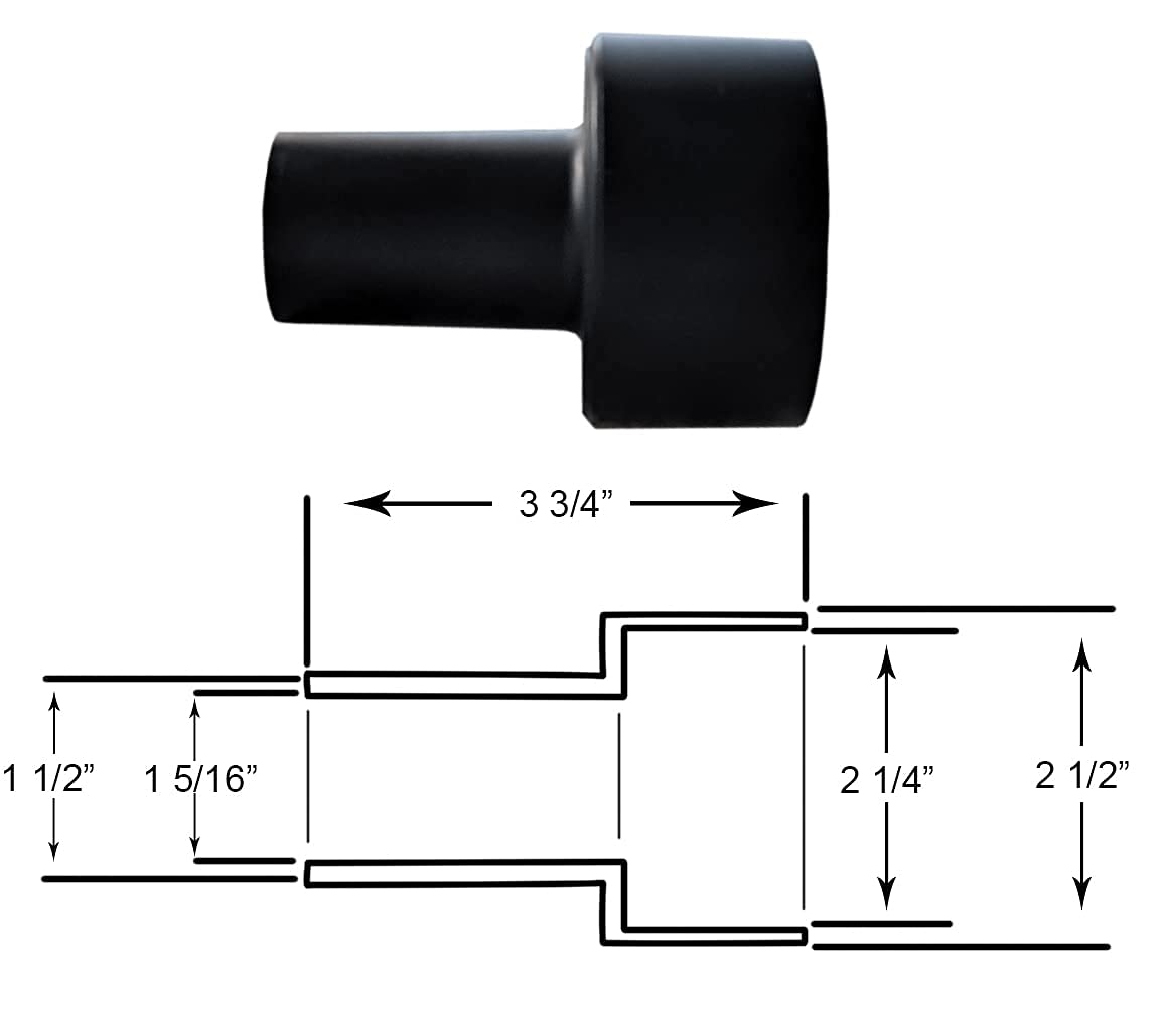 Dust Collection Fittings Shop Vac Hose Adapter Compatible With Dewalt, Ryobi, Craftsman, Rigid, Metabo Power Tools Dust Ports For Connecting To 2 1/2 Inch Dust Collector Hose / 2.5in wet dry vac hose