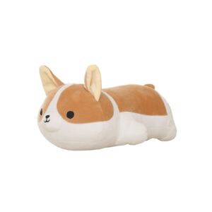 zhidiloveyou corgi stuffed animal shiba inu dog kawaii plush toy soft hug pillow, 15.75 inch