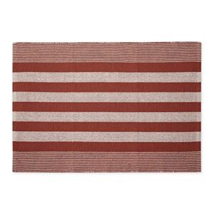 dii woven rag rug collection recycled yarn cabana stripe, 2x3', cinnamon