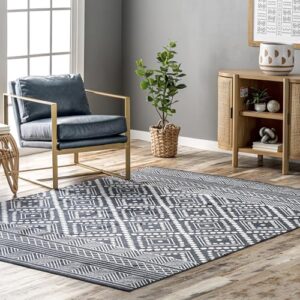 nuloom phyllis machine washable diamond trellis accent rug, 3x5, blue