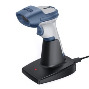 inateck bluetooth barcode scanner with charging base, 2d wireless, bundle product, bcst-73 and bs04001