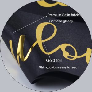 Docooniver 50th Birthday Sash for Women and Men,50&Fabulous Sash Black with Gold Foil Lettering.