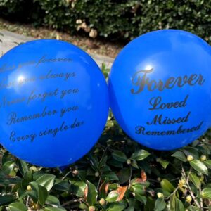 26 Pieces Blue Memorial Balloons Funeral Remembrance Balloons and 41.3 Inch Biodegradable Peace Dove Balloons for Release in Sky,Condolence, Funeral, Anniversary, Memorial Services