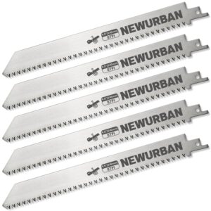 newurban 5 pack stainless steel reciprocating saw blades 8tpi / 9.5 in (240mm) for frozen meat bone food cutting - bonesaw blade