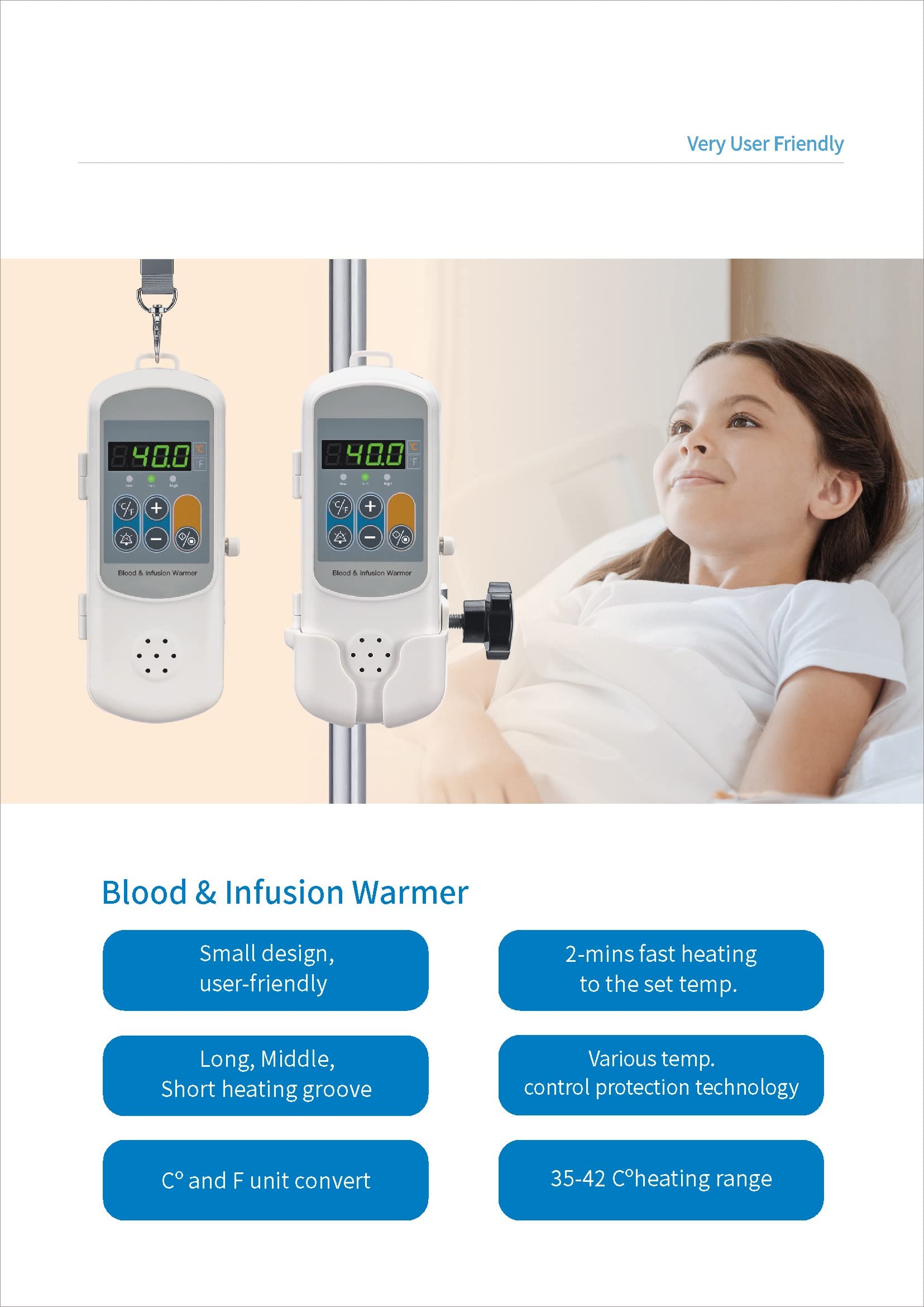 ZHUOSHANG Veterinary IV Fluid Warmer with Temperature Control, Display in Fahrenheit or Celius and Increment in 0.1ml per Hour