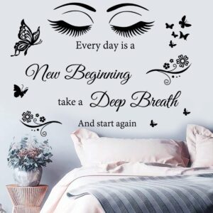 vinyl wall quotes stickers every day is a new beginning inspirational wall art sticker positive quotes wall decals for living room bedroom classroom office studio school teen dorm room wall decal.