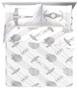 jay franco star wars falcon schematics queen size sheet set - 4 piece set super soft and cozy kid’s bedding - fade resistant microfiber sheets