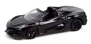 collectibles greenlight 37240-d barrett-jackson,series 8 - 2020 chevy corvette c8 convertible (lot #3003) - black with adrenaline red interior 1/64 scale