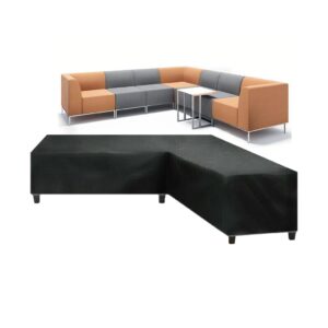 sunsure patio sofa covers v-shaped sectional 84x84in black outdoor waterproof furniture cover dustproof furniture sets all weather protection dust cover for patio lawn garden veranda