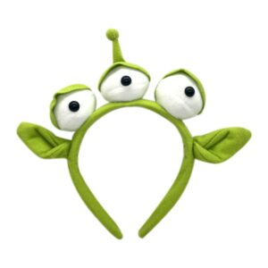 chaoyun 1pcs green toy story alien headband stretchy plushy three-eyed headband cute hair accessories for girls kids