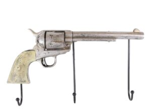 ebros gift 11.5" long rustic western country wild west outlaw cowboy revolver pistol gun 3-peg or triple wall hooks hanging decor hallway mudroom entrance cabin lodge organizer for coats keys hats