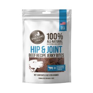 wholesome pride functional dog hip & joint support beef recipe jerky bites dog treats - 8 oz