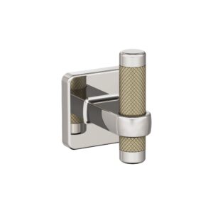 amerock bh36563pnbbz | polished nickel/golden champagne single robe hook | 2-11/16 in. (68 mm) length towel holder | esquire | towel hook for bathroom | bathroom hardware | bath accessories