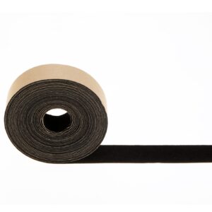 mesheshe 1 in x 16ft self adhesive polyester felt tape, thick velvet self-stick felt strip, flocking felt tape roll for diy, projector screen felt tape border absorbs light, brightens image (black)