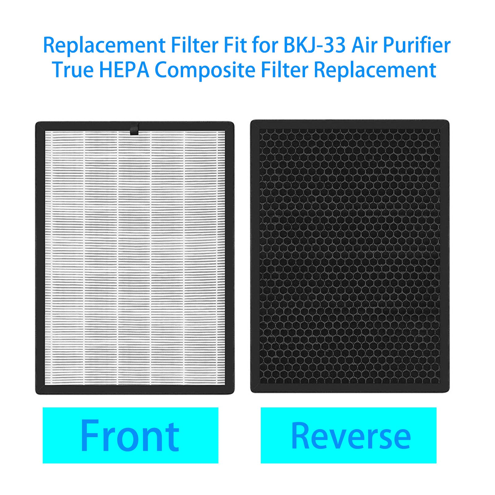 BKJ-33 Replacement Filter Compatible with COLZER BKJ-33 Air Purifier, 3 in 1, H13 True HEPA with High efficiency Activated Carbon and Pre-Filter