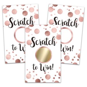 50 blank gift certificate scratch off cards, clients or as luxury holiday vouchers, diy coupon cards for birthday, bridal shower activity, raffle ticket drawing, reveal to win event（rose gold ）