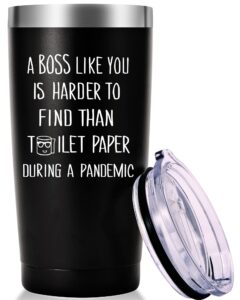 a boss like you is harder to find travel mug tumbler.funny boss day,office gifts.moving appreciation retirement birthday christmas gifts for men women boss boss lady from employees(20oz black)