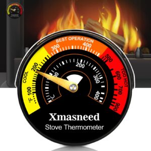 wood stove thermometer magnetic, oven stove temperature stove top thermometer for wood burning stoves, gas stoves, pellet stove, avoiding stove fan damaged by overheat