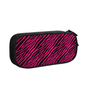 huzeiminniu pink and black zebra print pencil case pencase pencil bag pouch box portable pen bag for office