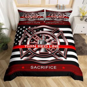 castle fairy firefighter fire sign bedding set,american flag duvet cover for kids teen boys girls,fireman logo comforter cover decorative room,stars stripes quilt cover with 2 pillowcases,king size