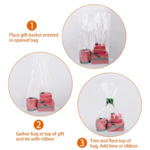 Awpeye Clear Basket Bags 20Pack Large Cellophane Gift Bags for Baskets Cellophane Wrap for Gift 2 Mil Thick (20"x20")