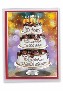 nobleworks - humorous milestone birthday greeting card greeting card (8.5 x 11 inch) - time count milestones 100 j9097mbg