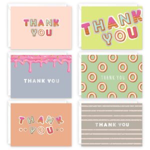 easykart labels 20 thank you cards with envelopes, premium gold foil print, blue floral thank you cards for baby shower, wedding, bridal shower, small business, 4”x 5.5” folded, blank inside