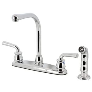 kingston brass kb711rxlsp restoration 8-inch centerset kitchen faucet with side sprayer, polished chrome