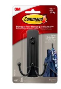 command 17036mb-es double hanger wall hooks, matte black, 4 count