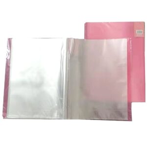 hadzlpoy painting storage book 40 clear pockets sleeves protectors art portfolio book，a3 album information folder bag for 30 x cm presentation (can accommodate 16.5 12.1inch)(pink)