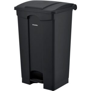 global industrial plastic rectangular step on trash can, 23 gallon, black