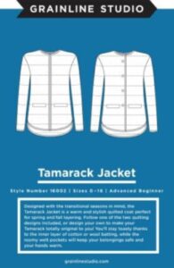 grainline studio llc tamarack jacket sizes 0-18 gs16002 pattern