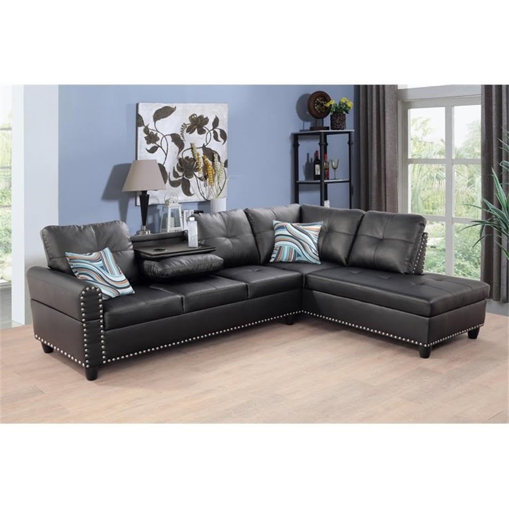 Beverly Fine Furniture Sectional Sofas, Black