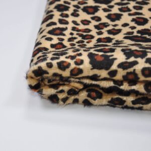 yutone 59" wide leopard print velboa short fur pile upholstery drapery clothing polyester fabric by the yard (leopard one yard)