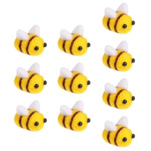 10pcs wool felt bee mini crafts bees bee ornament for shower easter party home cap decoration diy handmade craft