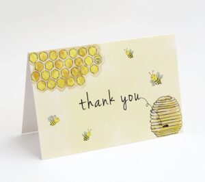 market on mainstreet bumblebee thank you cards, includes envelopes, 25 count, made in the u.s.a