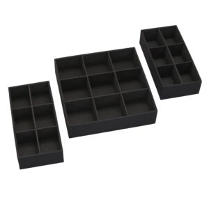 household essentials 3 piece starter set, black drawer organizer