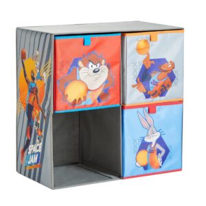 idea nuova space jam collapsible storage cubby unit and bookshelf with 3 collapsible cubes