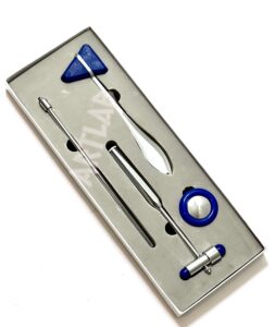 artlab-neurological percussion set-reflex hammer medical instrument set, includes pinwheel, babinski hammer,taylor buck hammer,diagnostic kit for nurses,ems,medical students (set of 4 blue)