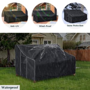 Outdoor Furniture Covers Waterproof, 2-Seater Patio Loveseat Sofa Covers Fits up to 76 x 40 x 31 inches, Black