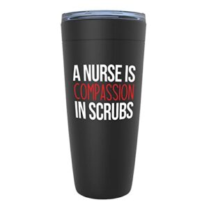 nurse black edition viking tumbler 20oz - a nurse is compassion - labor clinical certified nursing assistant surgical emergency oncology practitioner