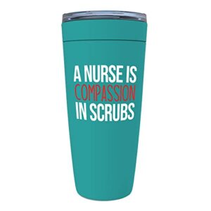 nurse mint edition viking tumbler 20oz - a nurse is compassion - labor clinical certified nursing assistant surgical emergency oncology practitioner