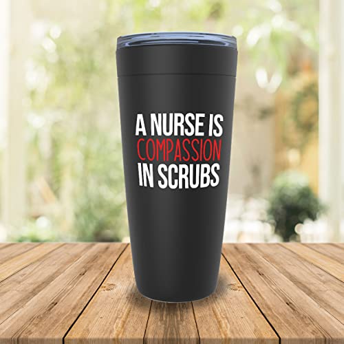 Nurse Black Edition Viking Tumbler 20oz - A nurse is compassion - Labor Clinical Certified Nursing Assistant Surgical Emergency Oncology Practitioner