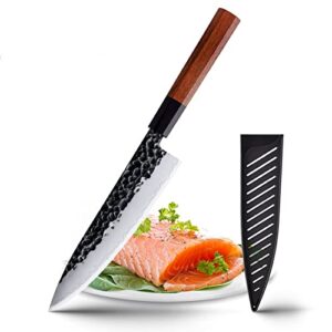 8- inches professional knife, very hard and sharp, blade, 9cr18mov coated steel, comfortable octagonal handle. suitable for family, friends and relatives as a gift.