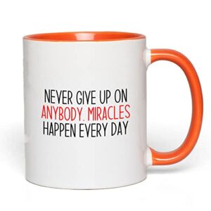 bubble hugs nurse 2tone orange mug 11oz - never give up - labor clinical certified nursing assistant surgical emergency oncology practitioner