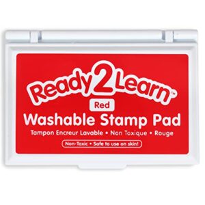 ready 2 learn washable stamp pad - red - non-toxic - fade resistant - perfect for scrapbooks, posters and cards