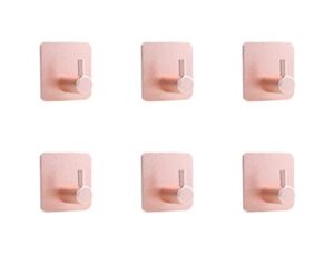 heavy duty adhesive hooks, 6 pcs wall adhesive hooks, stainless steel hooks for home, bathroom, kitchen, office, living room (rose gold)