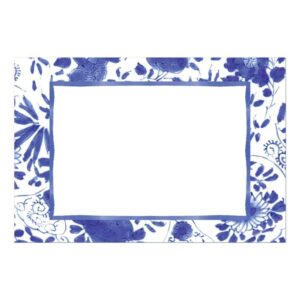 caspari delft place cards in blue, 24 count