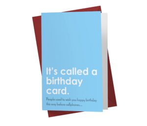 karto funny birthday card for men and women, 5.5 x 8.5 in, blank inside or with happy birthday message, for husband, brother, nephew, daughter, sister, friend